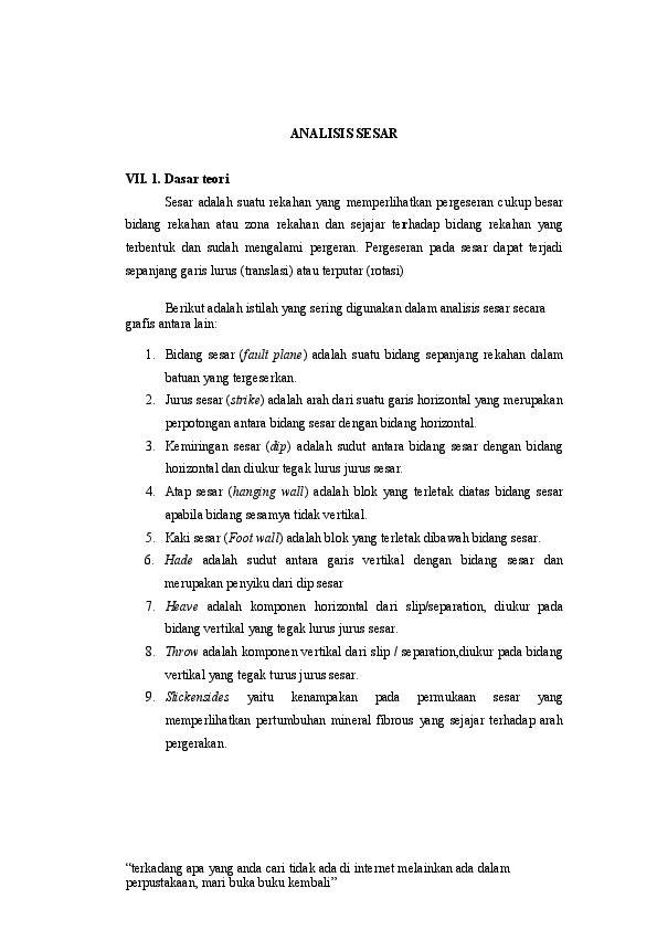 (DOC) (Geologi Struktur) ANALISIS SESAR