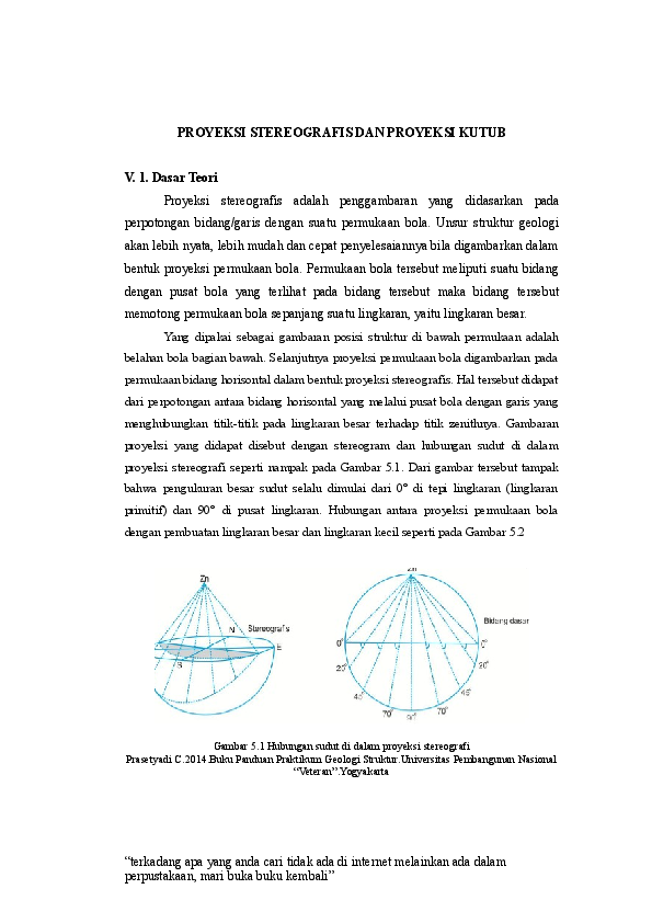 (DOC) (Geologi Struktur) PROYEKSI STEREOGRAFIS DAN PROYEKSI KUTUB