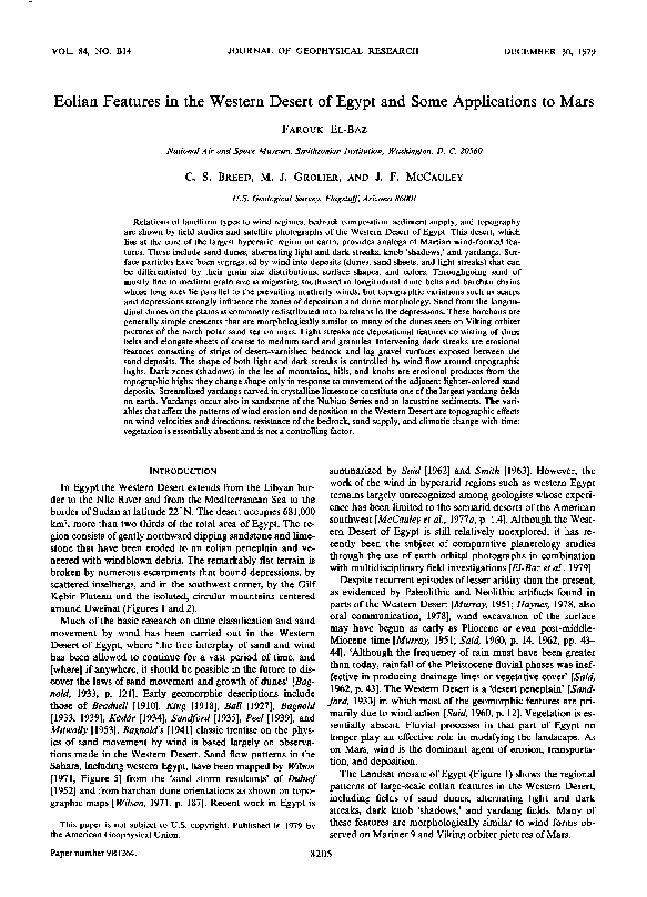 (PDF) Eolian features in the western desert of Egypt and some ...