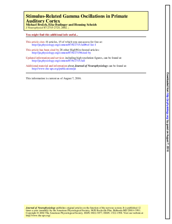 (PDF) Gamma-phase shifting in awake monkey visual cortex