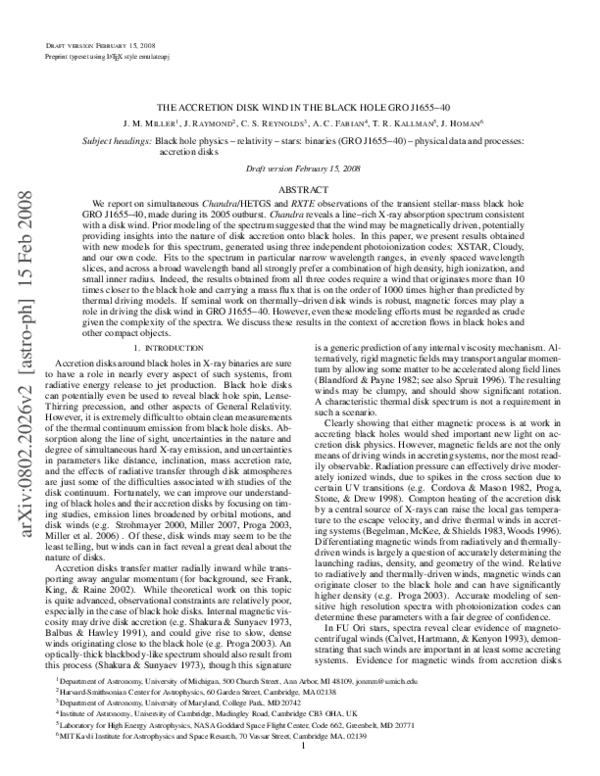 (PDF) The Accretion Disk Wind in the Black Hole GRO J1655−40 | F ...