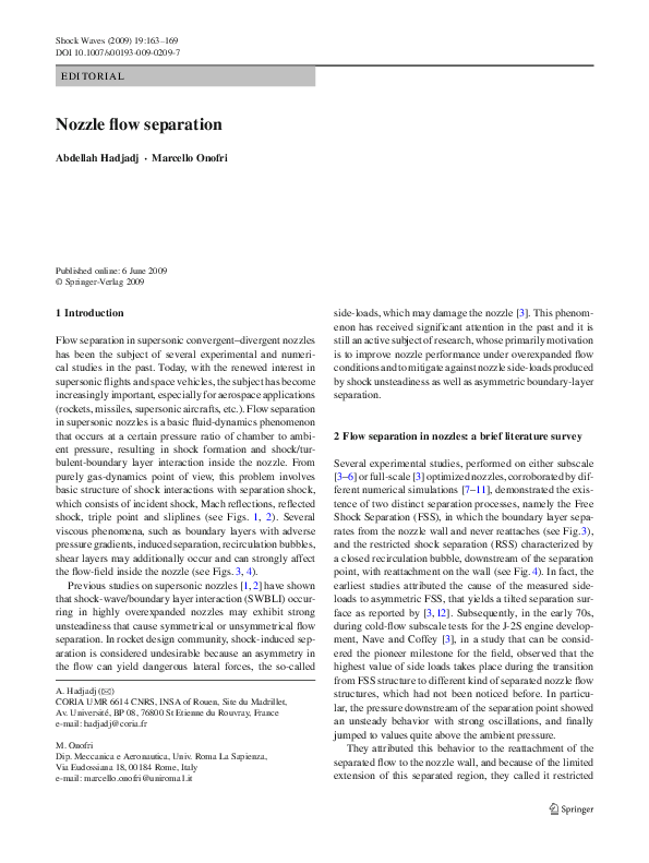 (PDF) Nozzle flow separation
