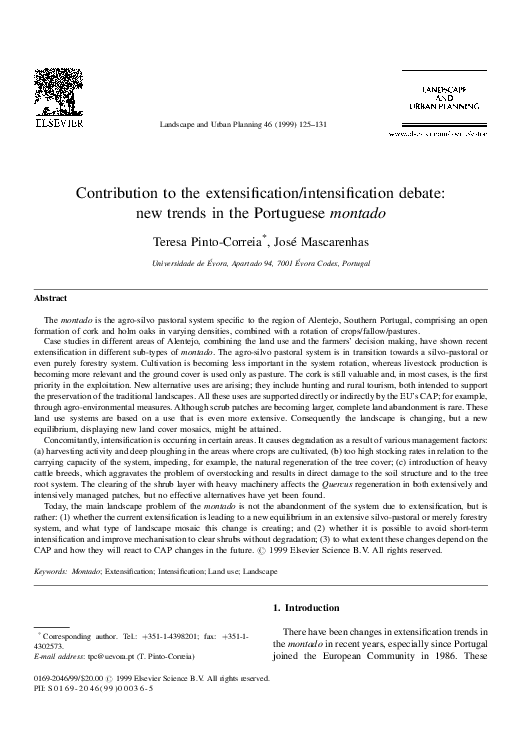 (PDF) Contribution to the extensification/intensification debate: new ...