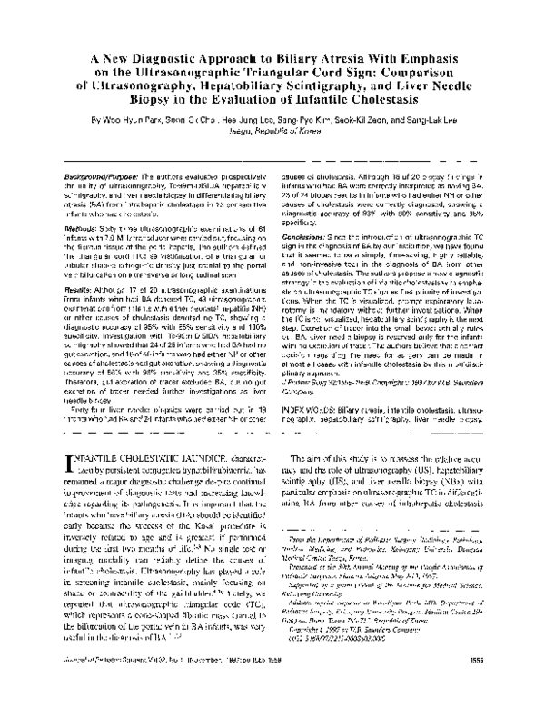 (PDF) A new diagnostic approach to biliary atresia with emphasis on the ...