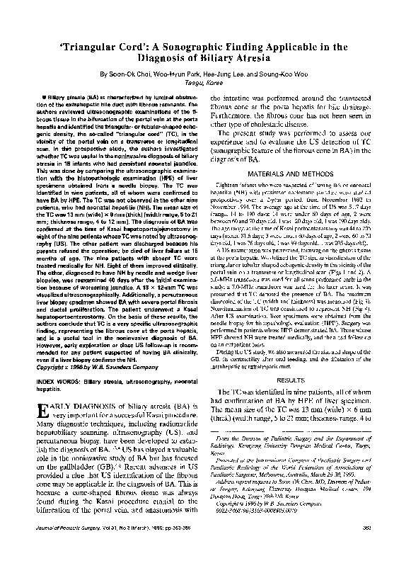 (PDF) Triangular cord’: A sonographic finding applicable in the ...
