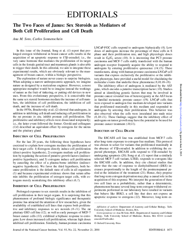 Pdf The Two Faces Of Janus Sex Steroids As Mediators Of Both Cell
