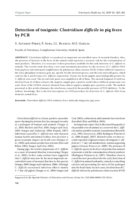 (PDF) Detection of toxigenic Clostridium difficile in pediatric stool ...