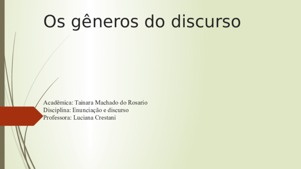 (PPT) Os generos do discurso