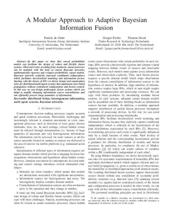 (PDF) A modular approach to adaptive Bayesian information fusion