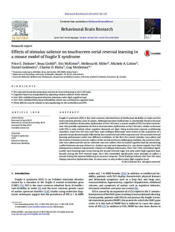 (PDF) Effects of stimulus salience on touchscreen serial reversal ...