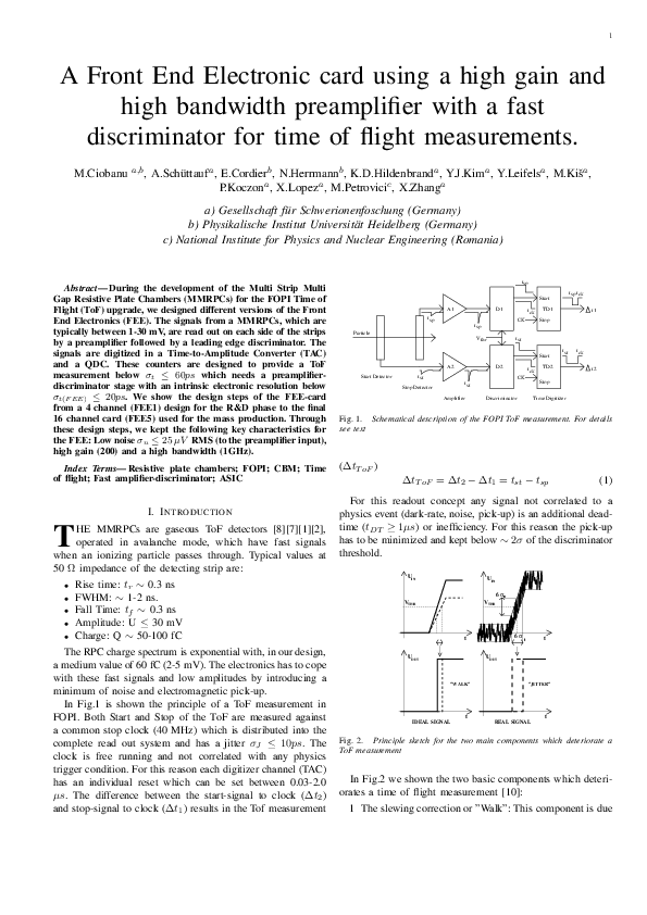(PDF) A Front-End Electronics Card Comprising a High Gain/High ...