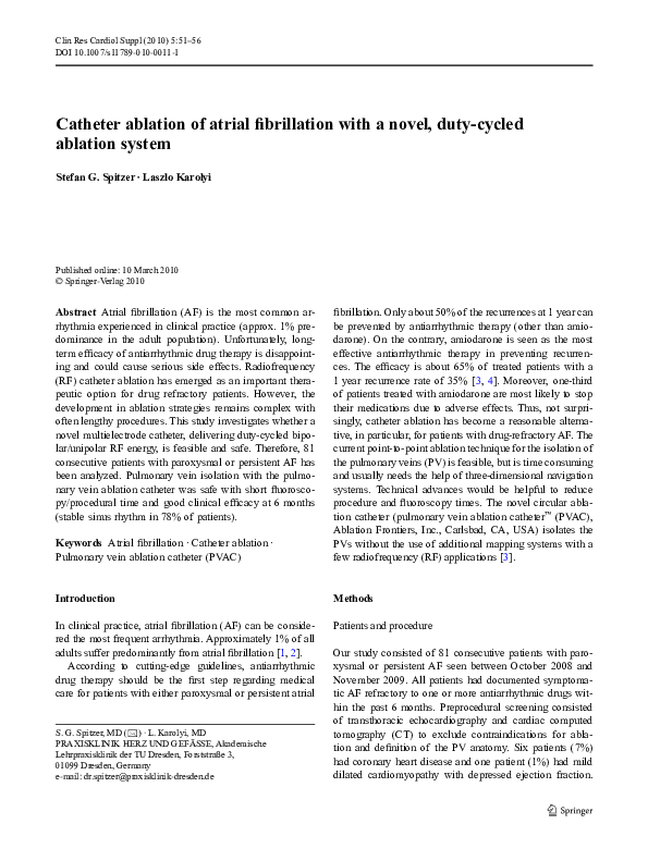 (PDF) Catheter Ablation of Atrial Fibrillation Without Fluoroscopy Using Intracardiac ...