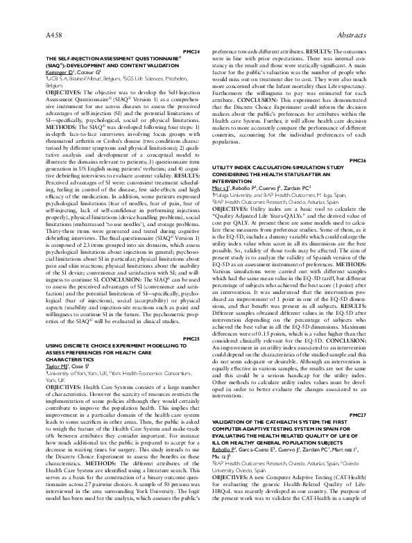 Pdf Pmc27 Validation Of The Cat Health Systemthe First Computer Adaptive Testing System In
