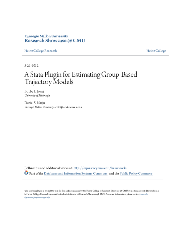 (PDF) A Stata Plugin for Estimating Group-Based Trajectory Models | Bobby L Jones - Academia.edu
