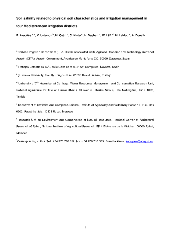 (PDF) Soil salinity related to physical soil characteristics and irrigation management in four ...