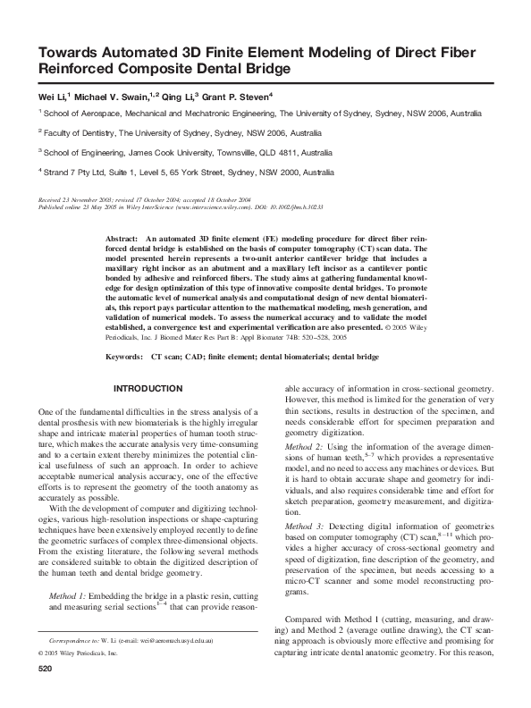 (PDF) Towards automated 3D finite element modeling of direct fiber ...