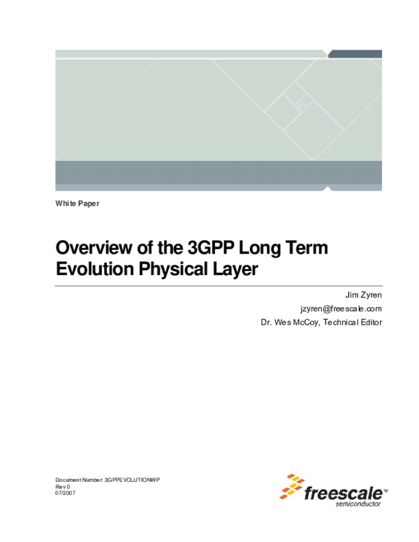 (PDF) Overview of the 3GPP Long Term Evolution Physical Layer