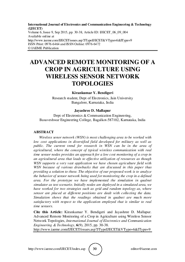 Pdf Monitoring Detection And Control Techniques Of Agriculture Pests And Diseases Using