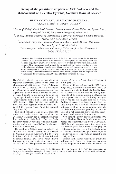 (PDF) Timing of the prehistoric eruption of Xitle Volcano and the ...
