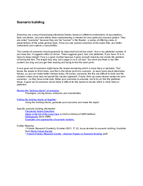 (DOC) Scenario building