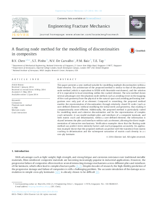 (PDF) A floating node method for the modelling of discontinuities in ...
