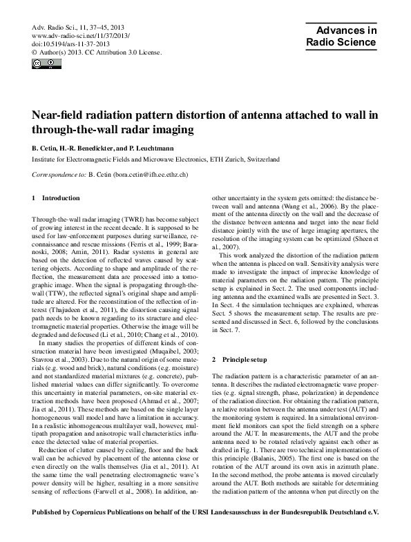 (PDF) Near-field radiation pattern distortion of antenna attached to ...