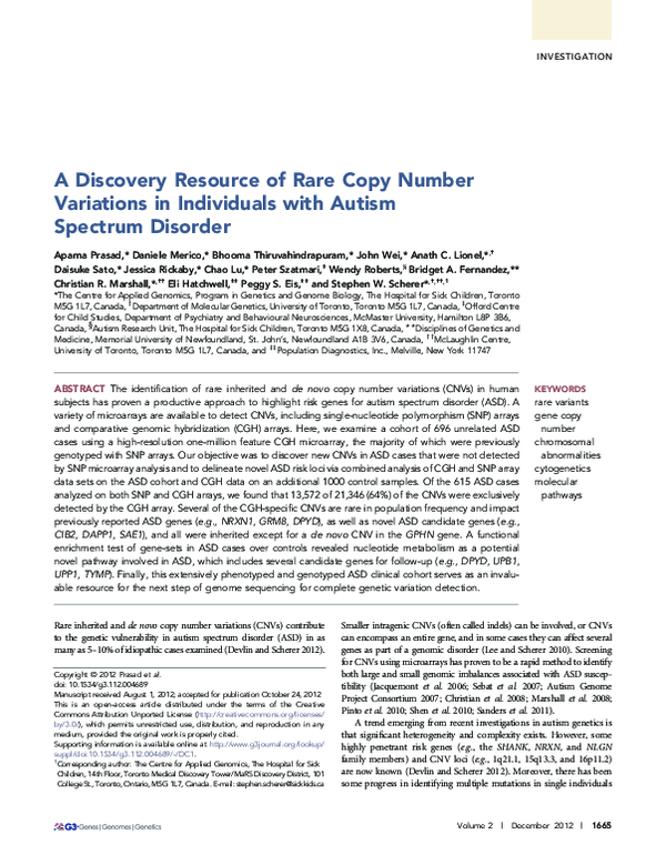 A discovery resource of rare copy number variations in individuals with ...