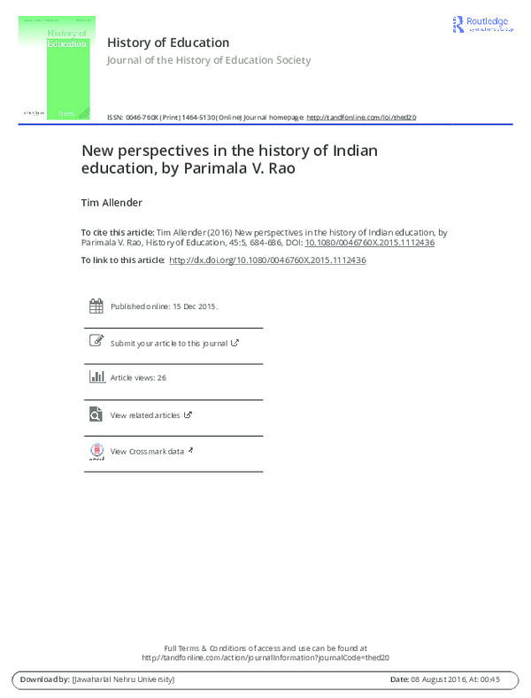 (PDF) Tim Allender's Review of New perspectives in the history of ...