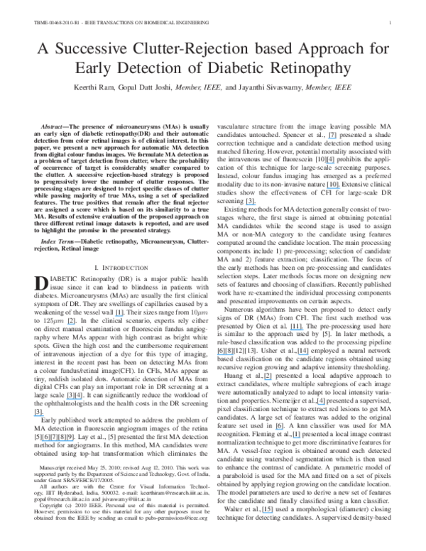 (PDF) A Successive Clutter-Rejection-Based Approach for Early Detection ...