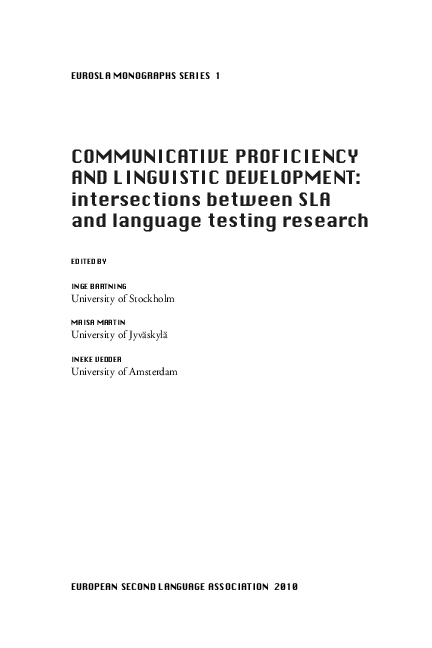 (PDF) Communicative proficiency and linguistic development ...