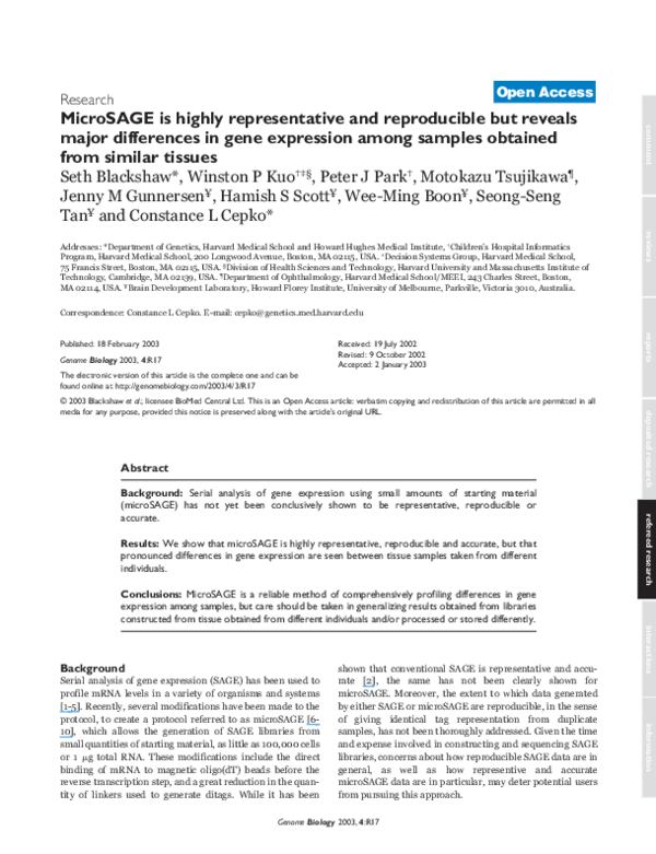 (PDF) MicroSAGE is highly representative and reproducible but reveals ...