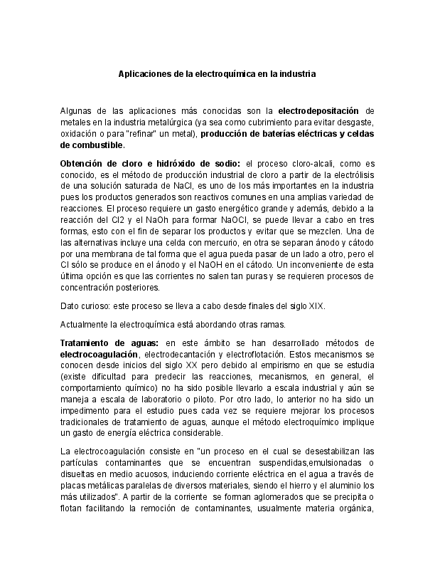 (DOC) Aplicaciones de la electroquímica en la industria
