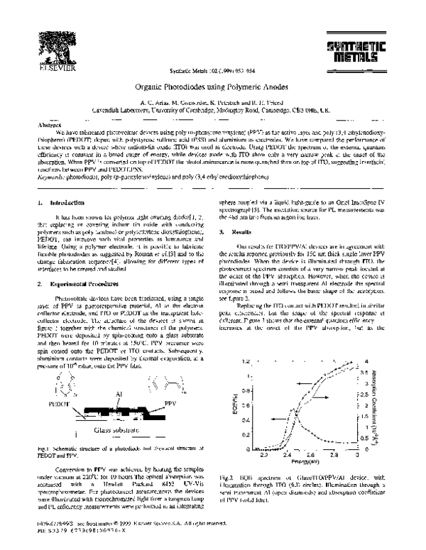 (PDF) Organic Photodiodes using Polymeric Anodes
