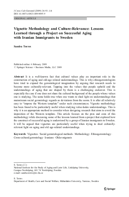 (PDF) Vignette Methodology and Culture-Relevance: Lessons Learned ...