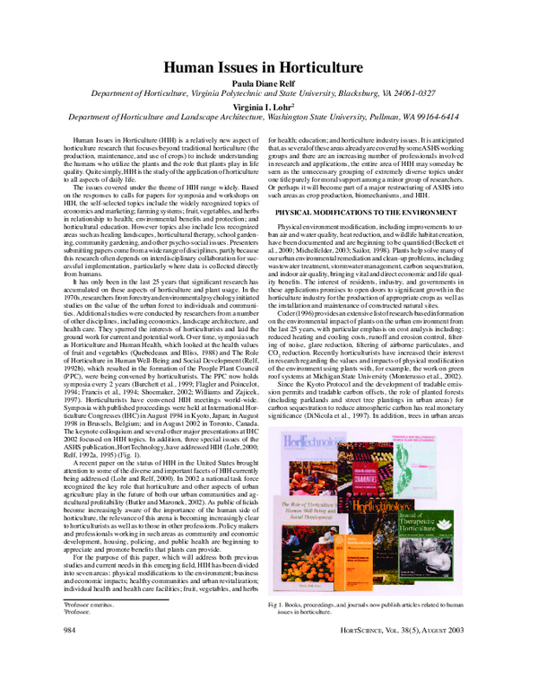 (PDF) Human issues in horticulture