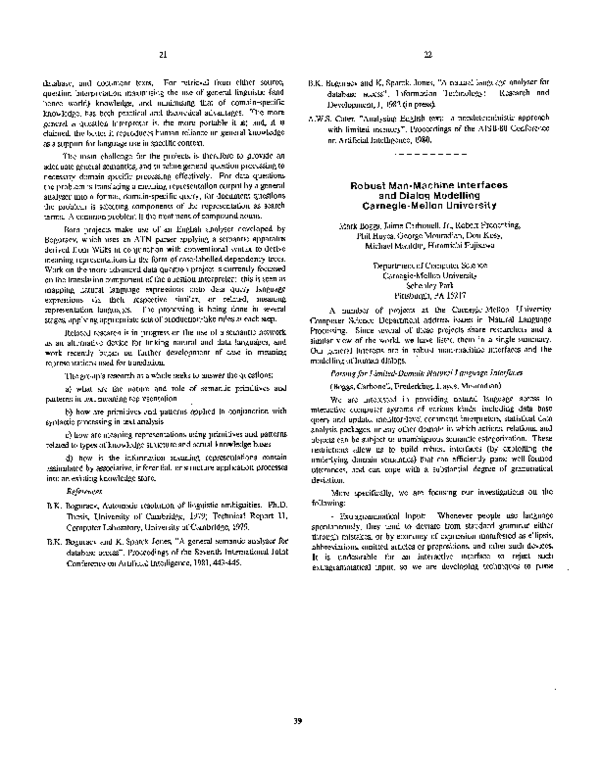 (PDF) Robust man-machine interfaces and dialog modelling: Carnegie ...