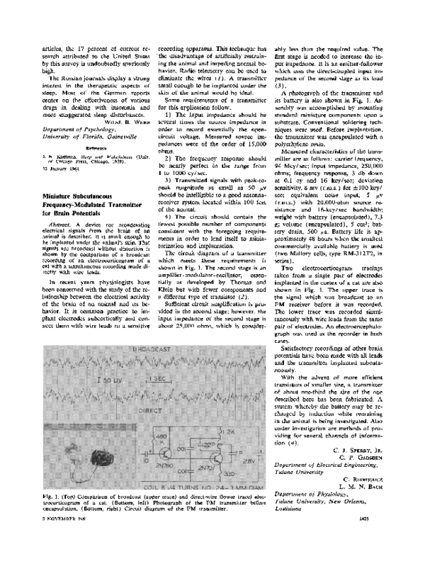 (PDF) Miniature Subcutaneous Frequency-Modulated Transmitter for Brain Potentials