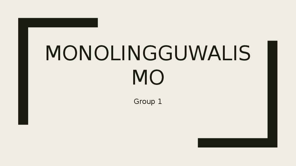 (PPT) Monolingguwalismo