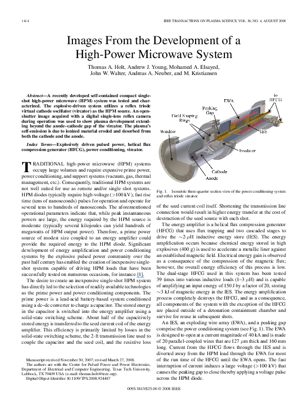Images From the Development of a High-Power Microwave System