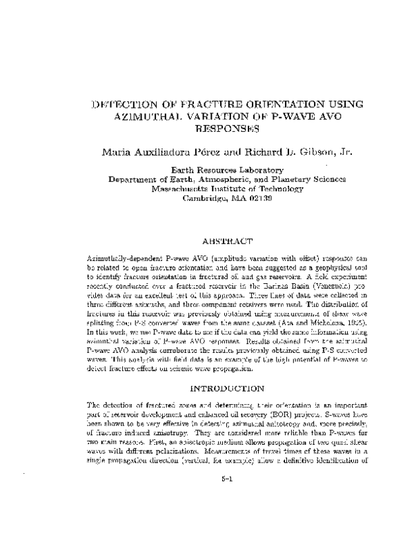 Pdf Detection Of Fracture Orientation Using Azimuthal Variation Of P