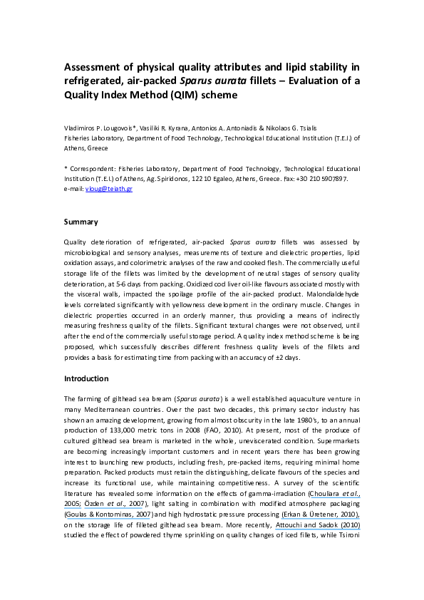 (PDF) Assessment of physical quality attributes and lipid stability in ...
