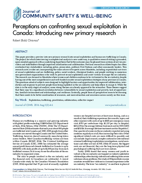 (PDF) Perceptions on confronting sexual exploitation in Canada ...