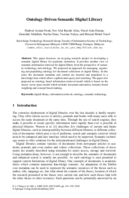 (PDF) Semantic Ontology for Digital Libraries