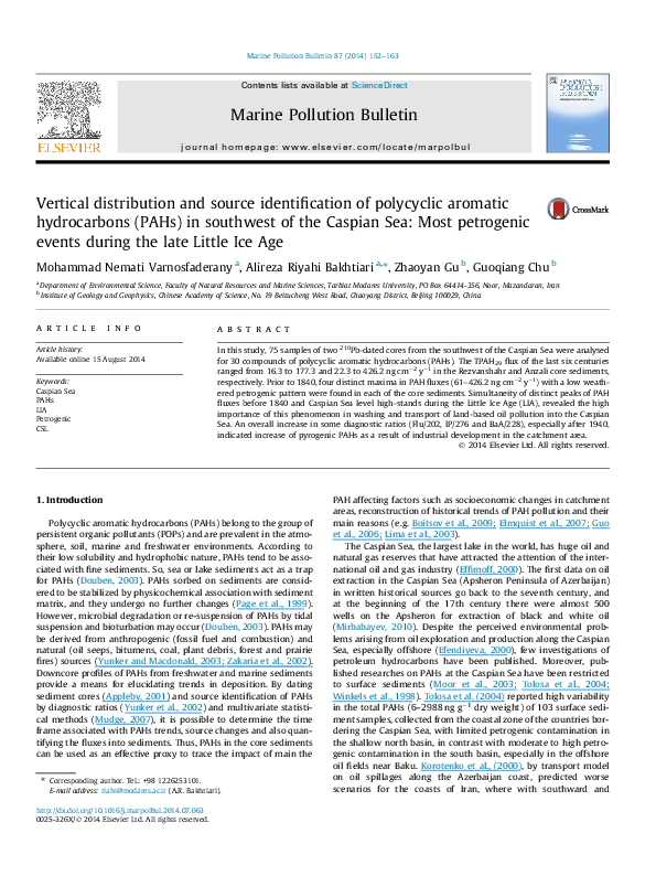 (PDF) Vertical distribution and source identification of polycyclic aromatic hydrocarbons in ...
