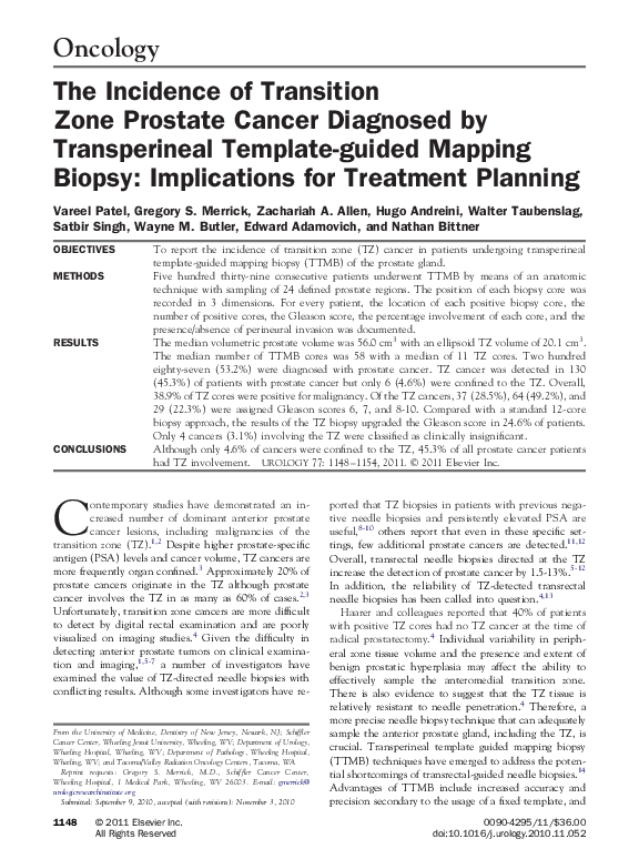 (PDF) The Incidence of Transition Zone Prostate Cancer Diagnosed by ...