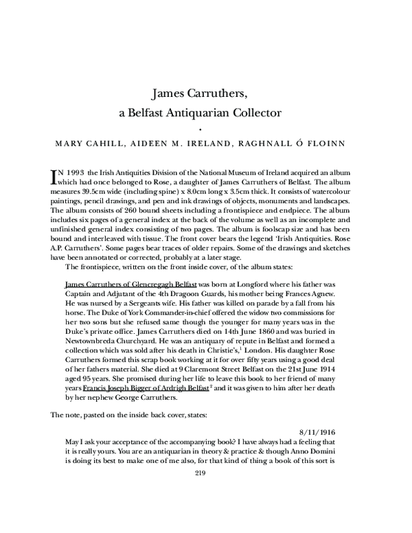 (PDF) James Carruthers, a Belfast Antiquarian Collector.pdf