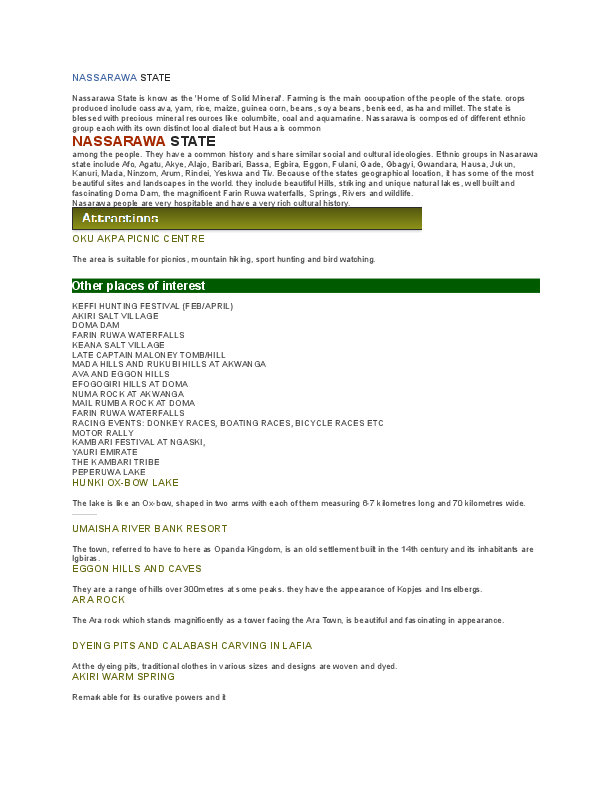 (DOC) OVERVIEW ON NASSARAWA STATE | John Bennett - Academia.edu