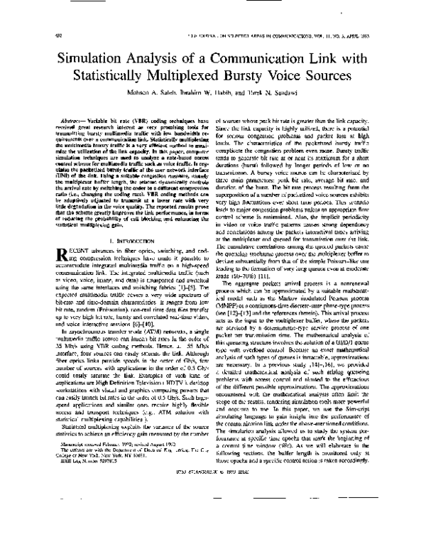 (PDF) Simulation analysis of a communication link with statistically multiplexed bursty noise ...