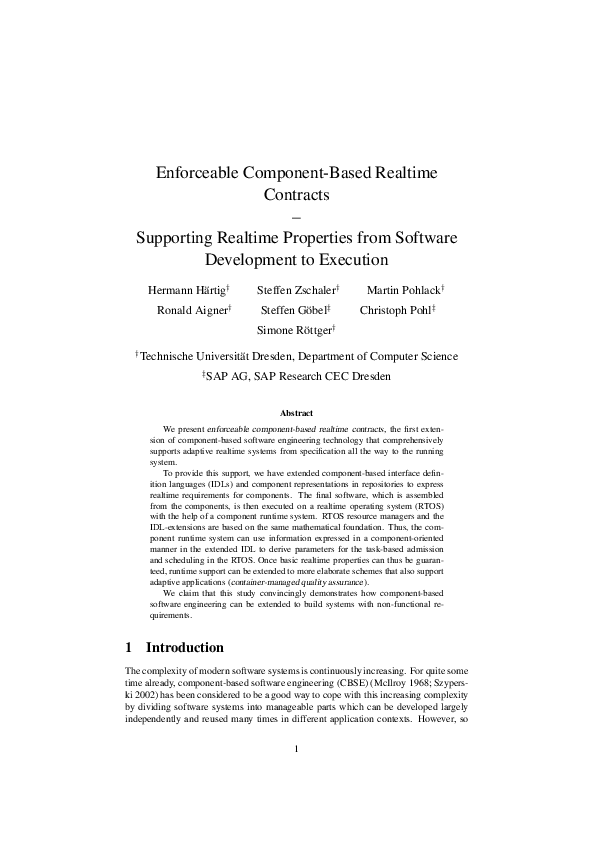 (PDF) Enforceable component-based realtime contracts