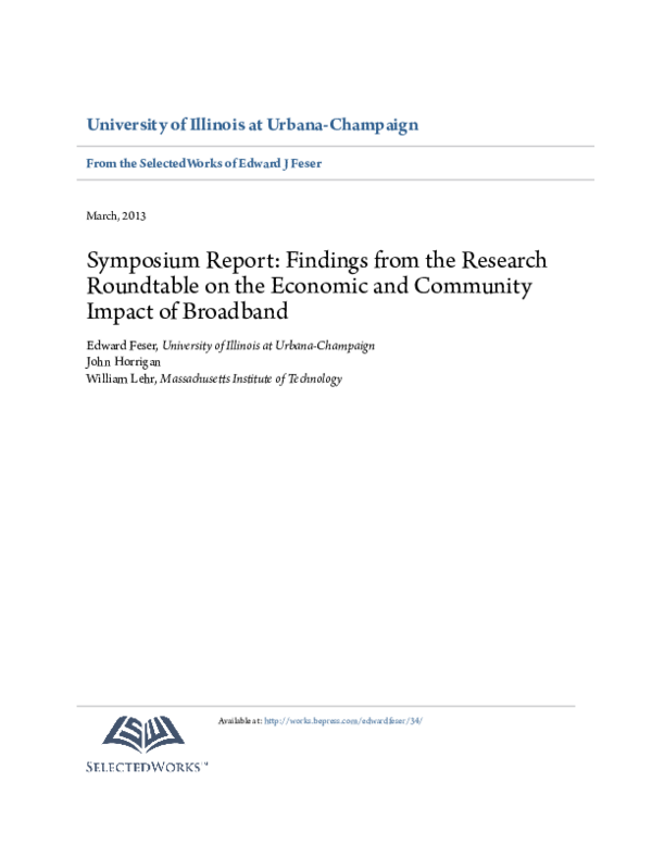 (PDF) SYMPOSIUM REPORT: Findings from the Research Roundtable on the ...